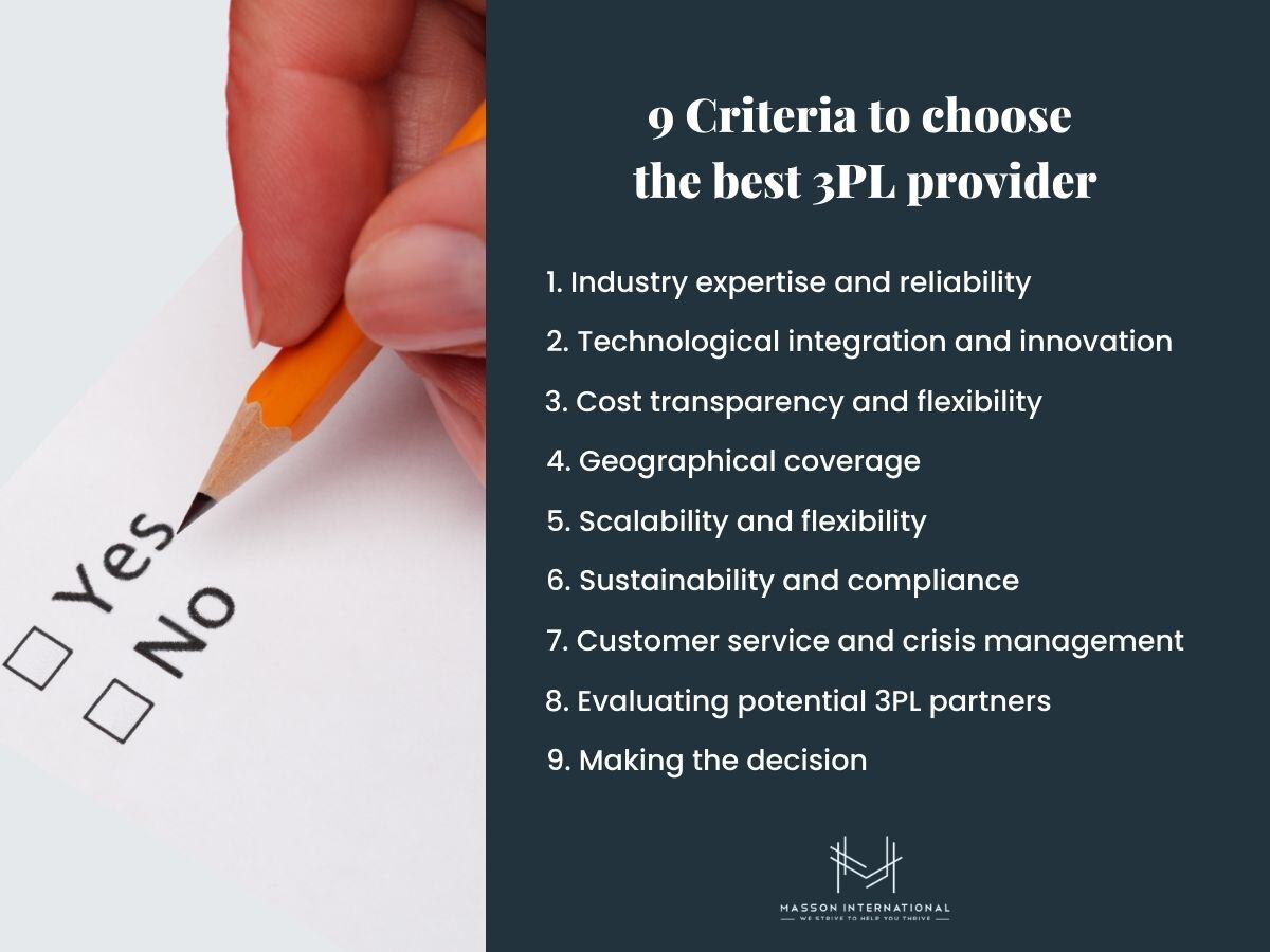 How to choose your 3PL provider : 9 criteria